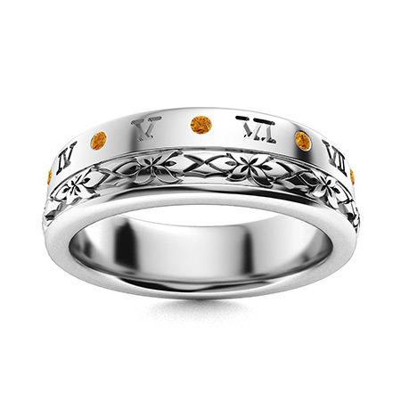 Men's Orange Sapphire Wedding Bands | Men's Orange Sapphire Rings ...