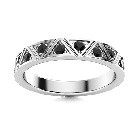 Serrano Ring with Round Black Diamond | 0.54 carats Round Black Diamond ...