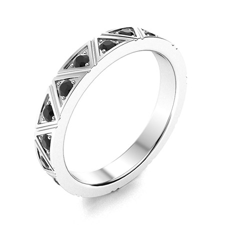 Serrano Ring with Round Black Diamond | 0.54 carats Round Black Diamond ...