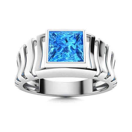 Men's Blue Topaz Wedding Bands | Men's Blue Topaz Rings | Diamondere