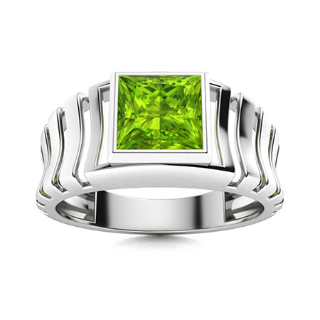 Men's Peridot Wedding Bands | Men's Peridot Rings | Diamondere