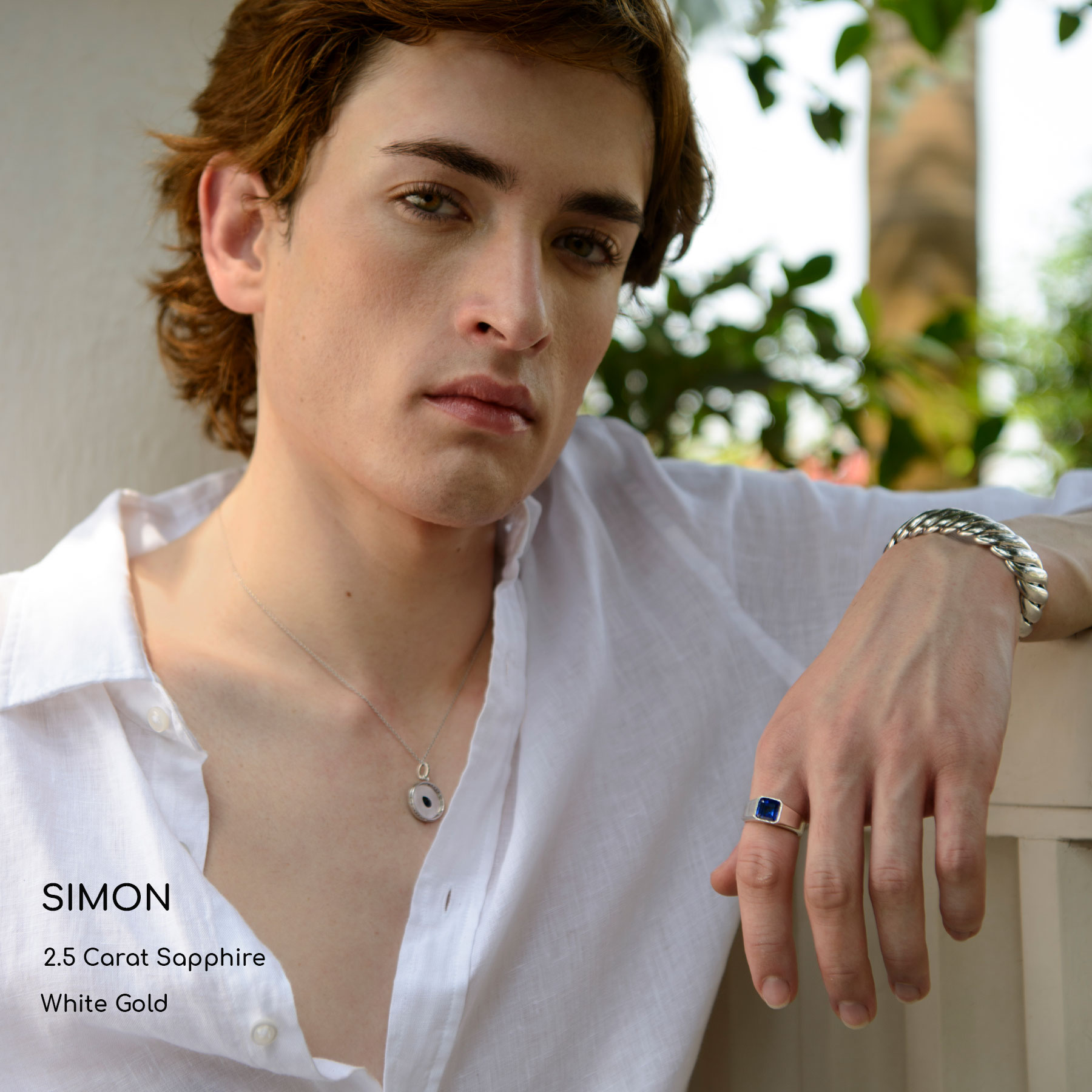 Simon Men's Ring with Emerald cut Garnet | 2.5 carats Rectangle Garnet ...