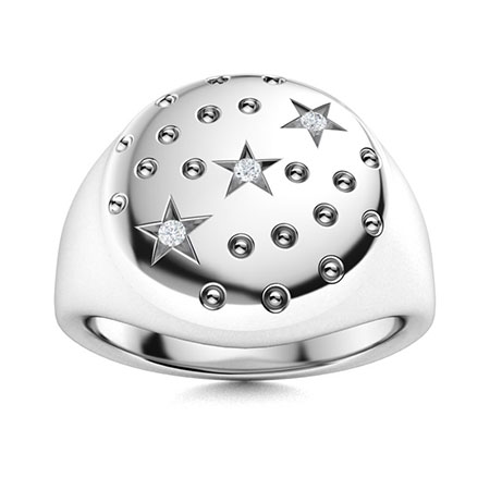 Soleil Men's Ring with Round SI Diamond | 0.03 carats Round SI Diamond ...