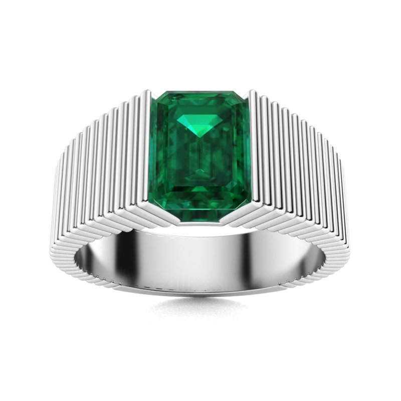 Men's Lab Created Emerald Wedding Bands | Men's Lab Created Emerald ...