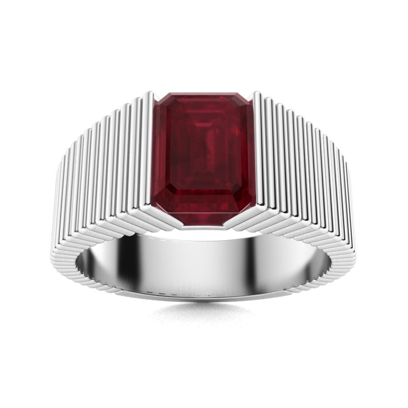 Men's Lab Created Ruby Wedding Bands | Men's Lab Created Ruby Rings ...