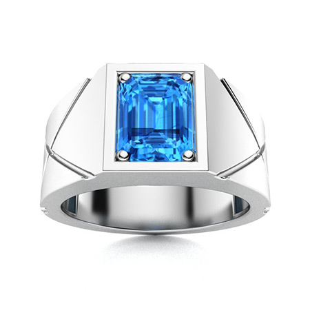 Men's Blue Topaz Wedding Bands | Men's Blue Topaz Rings | Diamondere
