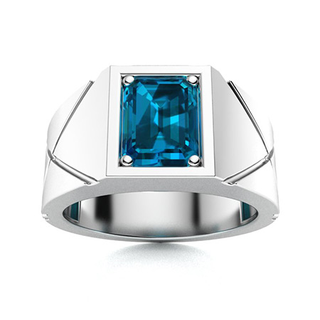 Men's London Blue Topaz Wedding Bands | Men's London Blue Topaz Rings ...