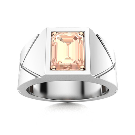 Men's Morganite Wedding Bands | Men's Morganite Rings | Diamondere
