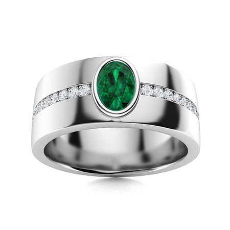 Men's Lab Created Emerald Wedding Bands | Men's Lab Created Emerald ...