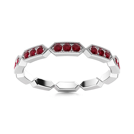 Vema Ring with Round Ruby | 0.33 carats Round Ruby Wedding Ring in 14k ...