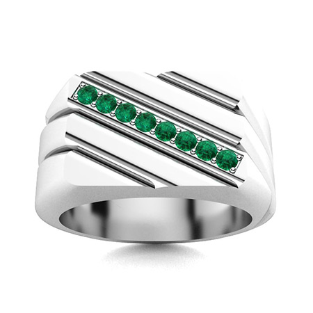 Men's Tsavorite Wedding Bands | Men's Tsavorite Rings | Diamondere ...