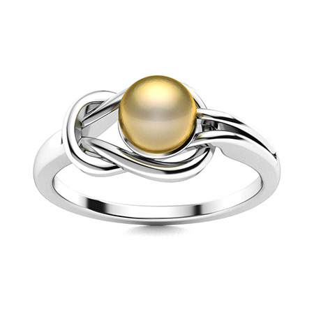 Golden Pearl Rings For Women | Rings | Diamondere (Natural & Certified)