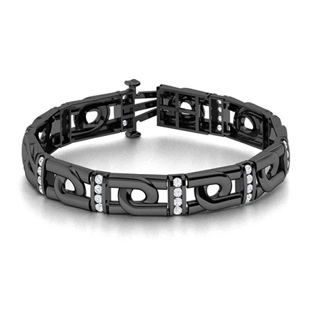 18k Black Gold Men's Bracelets | Diamondere