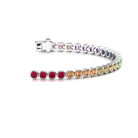 Rainbow Sapphire Bracelets For Women | Bracelets | Diamondere (Natural ...
